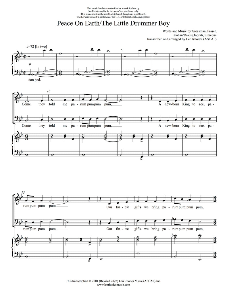 Peace On Earth - Little Drummer Boy – Len Rhodes Music